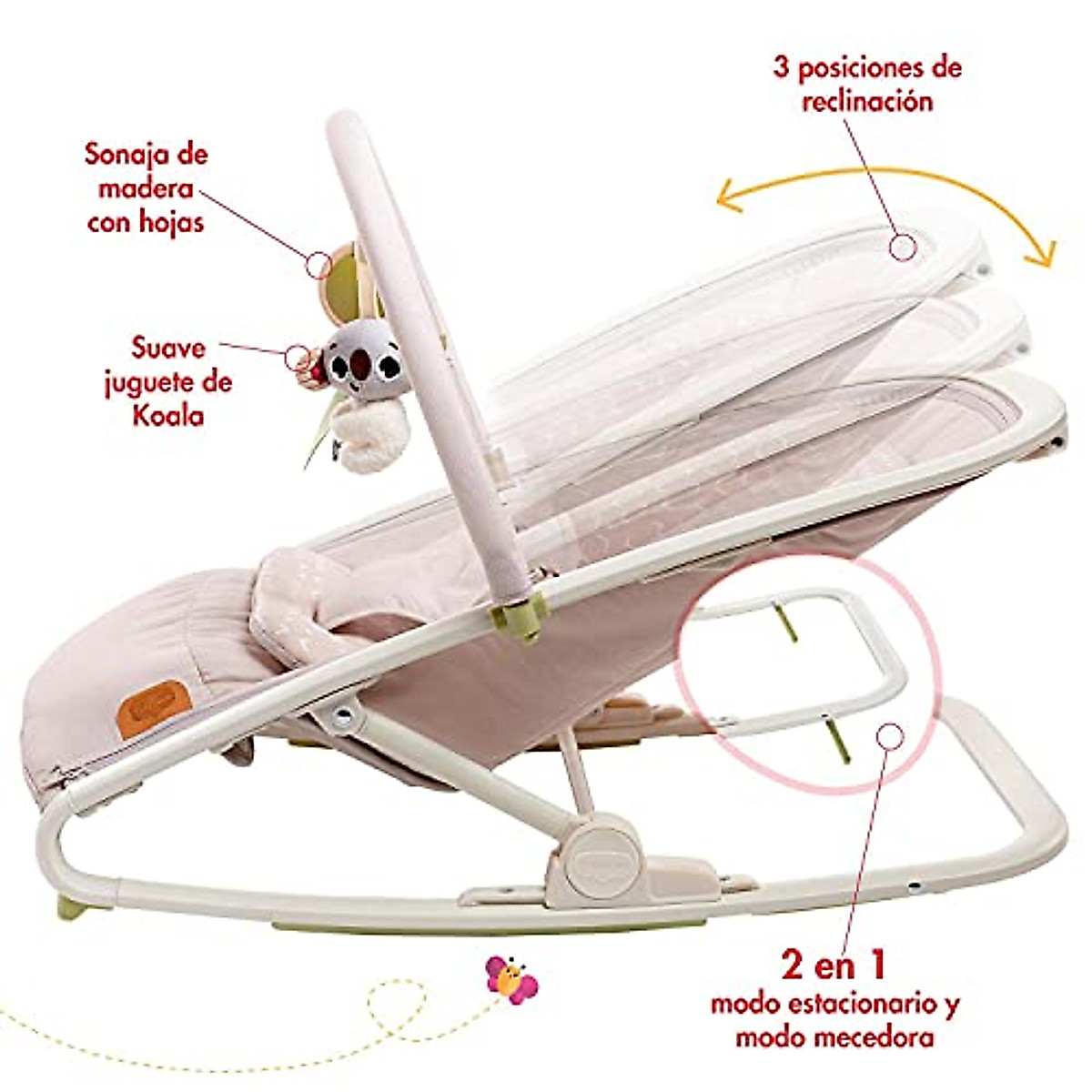 Tiny Love Boho Chic 2-in-1 with Removeable Hanging-Toy Bar, Stationary Modes, Folds Flat for Compact Storage and Portability