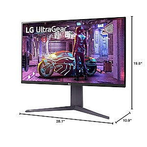 LG 32GQ750-B 32-inch Ultragear 4K UHD (3840 x 2160) Gaming Monitor, 144Hz, 1ms, AMD FreeSync Premium, HDR10, Reader Mode, Built-in Speaker, HDMI, DisplayPort, Tilt/Height/Pivot Stand, Black