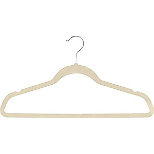 ZOYER Premium Velvet Hangers (50 Pack, Ivory) Non-Slip Clothes Hangers - Strong and Durable Suit Hangers - Space Saving Coat Hangers, 360 Degree Rotatable Hook Pant Hangers.