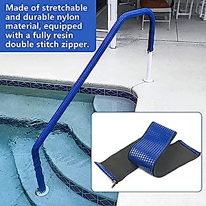 Pool Railing Handrail Comfort Covers 4-Feet Zippered Designed Neoprene Hand Grip Rail Nonslip Cover for Above Ground & Inground Pool Ladder Hand Rail (Royal Blue (2)