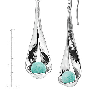 Silpada 'Blue Oasis' Natural Amazonite Drop Earrings in Sterling Silver