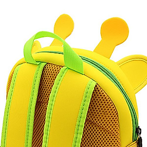 Hipiwe Little Kid Toddler Backpack Baby Boys Girls Kindergarten Pre School Bags Cute Neoprene Cartoon Backpacks for Little Kids,Size 9.45"x3.54"x9.84"(Giraffe)