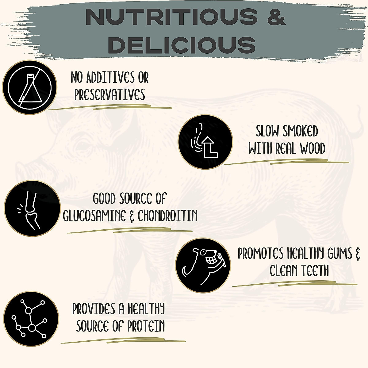 JACK'S PREMIUM Natural Pig Ears for Dogs - Large Ears - Made in The USA Wood Smoked, Preservative Free Dog Chew - Ideal for Small, Medium, and Large Dogs (18, Whole Pig Ear)