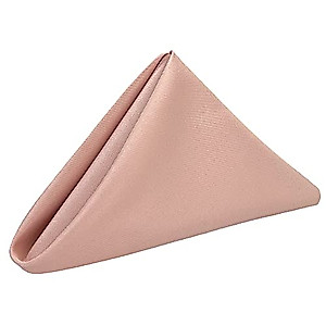 Your Chair Covers - 20 Inch Square Premium Polyester Cloth Napkins. Oversized, Double Folded and Hemmed Table Napkins for Restaurant, Bistro, Wedding - (Blush) (Pack of 10)