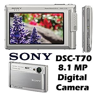 Sony Cybershot DSC-T70 8.1MP Digital Camera with 3x Opitcal Zoom with Super Steady Shot Image Stabilization with DPP-FPHD1 Photo Printer