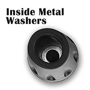 Ruzzut Black Rubber Diamond Trekking Pole Tip Protectors, Hiking Pole Replacement Tips for Trekking Poles, Fits Most Standard Hiking Poles - Shock Absorbing, Adds Grip and Traction (9 PCS Bullet Tips)