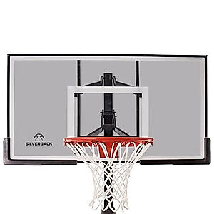 Silverback Ghost Basketball Goal with 60-Inch Tinted Tempered Glass Backboard