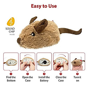 Gigwi Cat Toys for Indoor Cats, Interactive Cat Toys for Cat Exercise, Automatic Moving Kitten Toys with Real Mouse Sound
