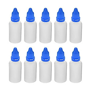 Othmro 1oz PE Lab Eye Plastic Dropper Bottles 50pcs, 30ml Squeezable Eye Liquid Dropper Thin Mouth Via of Liquid Sample Seal Storage Bottle with Childproof Blue Cap