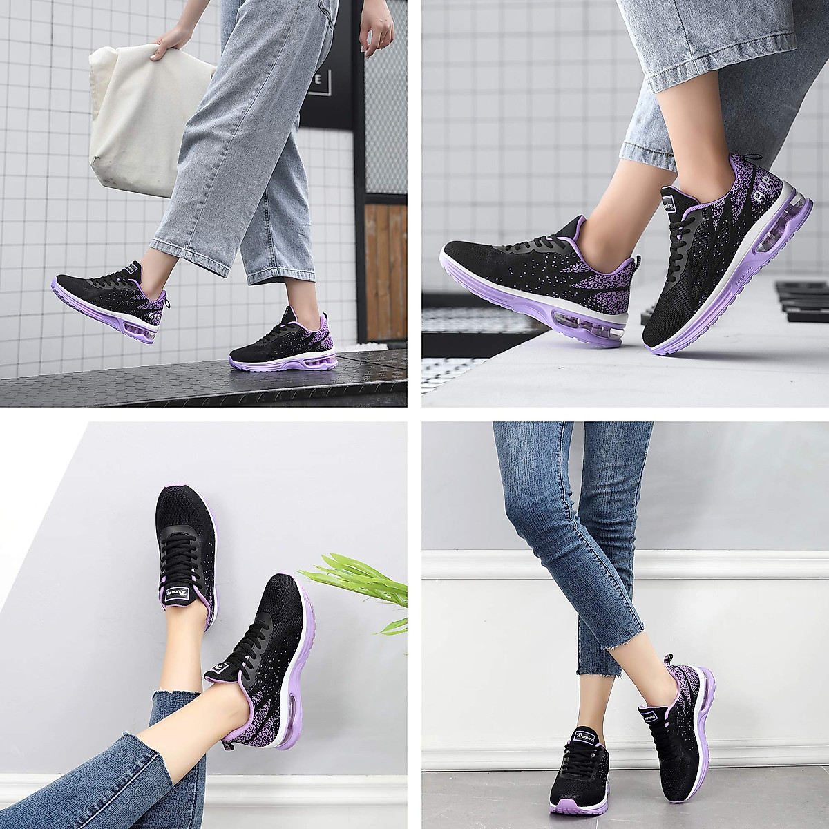 RomenSi Womens Running Shoes Fashion Breathable Tennis Air Cushion Sneakers (Purple US 8.5 B(M)