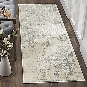 SAFAVIEH Adirondack Collection Runner Rug - 2'6" x 6', Ivory & Slate, Oriental Distressed Design, Non-Shedding & Easy Care, Ideal for High Traffic Areas in Living Room, Bedroom (ADR101S)