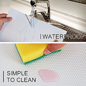 Moretoes Cabinet Liner, Non Adhesive Drawer Liner 17 Inch x 35 Feet, Non Slip Oil-Proof Shelf Liner for Kitchen Cabinets Pantry Under Sink Cupboard Closet Organizer (White)