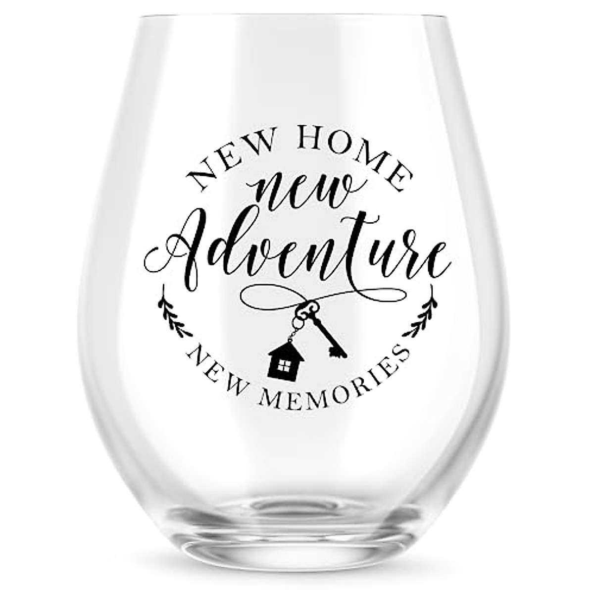 New Home New Adventures Wine and Whiskey Glass Gift Set - Unique Housewarming Gift for New Homeowners - New Home Gift Ideas for Women and Men