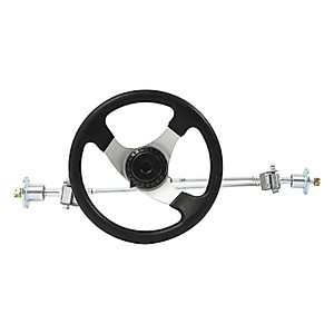 DNYSYSJ Steering Wheel Assembly 640mm Front Steering Gear Rack Joint Tie Rod & Wheel Assembly Tie Rod Ball Rack Joint Strut Knuckle Spindle Kit for 168cc Go Kart UTV ATV USA STOCK