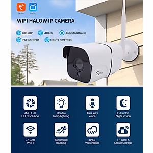ANJIELO SMART Wireless Bridge Point-to-Point Home Camera Outdoor with 20DBi High-Gain Antenna,2.4G Wi-Fi Bridge HaLow 2MP Camera Supports 3000 feet Outdoor Transmission Distance,Work with Tuya