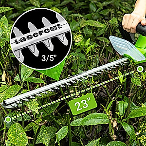 TODOCOPE 20V Cordless 23 Inch Quick Charge 2.0AH Battery Powered Hedge Trimmer, Dual-Action Blade, 5/8" Cutting Capacity & 5 lbs Lightweight Electric Bush Trimmer, Green, (TDC-CHT20)
