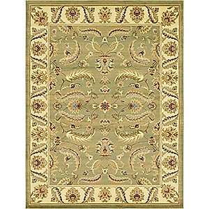 Unique Loom Voyage Collection Traditional Oriental Classic Intricate Floral Design Area Rug, 9 ft 12 ft, Light Green/Ivory
