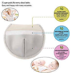 PINOWU Women’s Nursing Pads - 8 Washable Pads + Wet Bag + Wash Bag, Breastfeeding Nipple Pads for Maternity - Reusable Nipplecovers for Breast Feeding (Pastel Touch, Large 4.7")