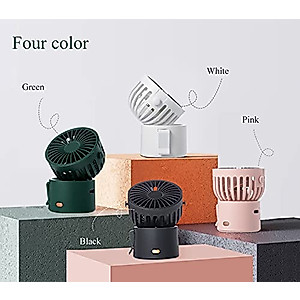 Amadething Portable Neck Fan, Desk Fan, Rechargeable Personal Small Fan, Mini Fan, Portable Neck Fan with 3 Wind Speeds (Pink)