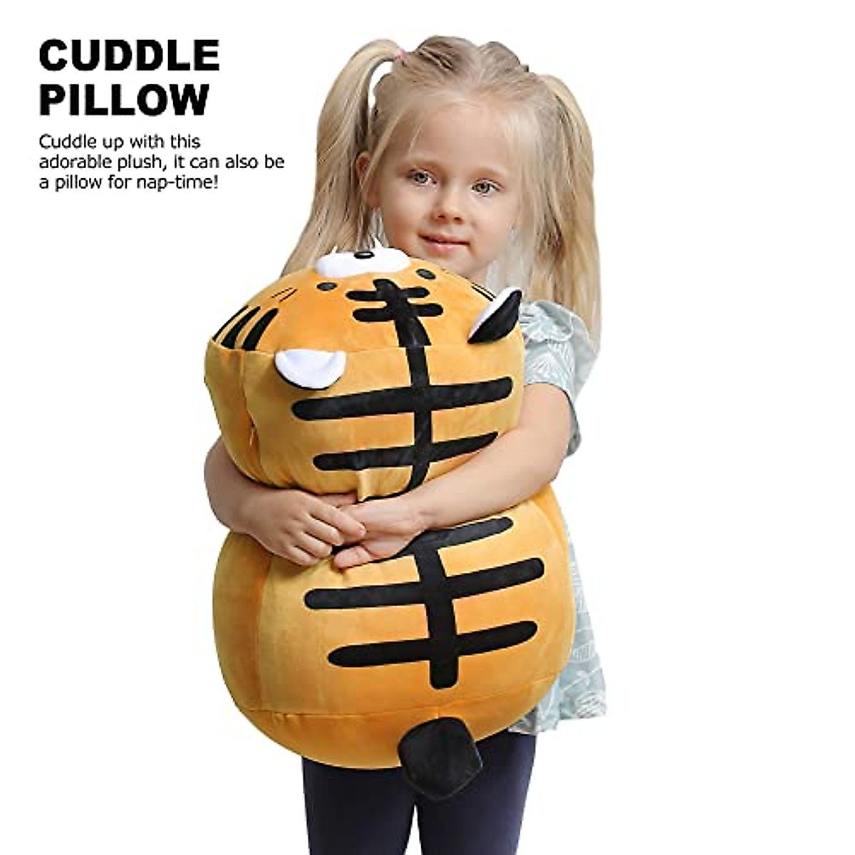 Onsoyours Cute Plush Tiger Doll Stuffed Fluffy Tiger Plush Toy Soft Animal Plush Pillow for Kids (Brown Tiger, 17.7")