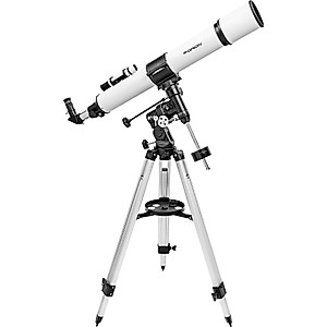 Orion Observer 90mm Equatorial Refractor Telescope Kit for Adults & Families - Portable Beginner Telescope Kit for The Moon, Planets & Stars