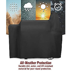 NUPICK 820 Grill Cover for Pit Boss 820 Series, Pro Series 850 Pellet Grill, Heavy Duty and Waterproof Pellet Grill Cover, Zipper Design, Come wiht Grill Brush