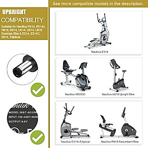 UpBright 9V AC/DC Adapter Compatible with Nautilus 2000 NR2000 NB2000 NE2000 R514 R614 R616 R618 U514 U614 U616 U618 Residential E614 100391 100387 Recumbent Trainer Exercise Upright Bike Power Supply