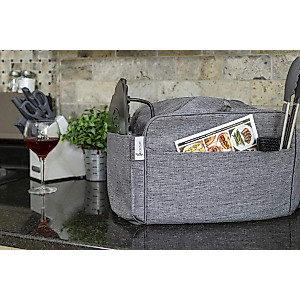 FoxCarr Dust Cover with Pockets Compatible with Ninja Foodi Grill, Heavy Duty Grill Cover with Wipe Clean Liner. Pocket to Hold Ninja air Fryer Grate. Pockets to Hold Your Ninja foodi Accessories…