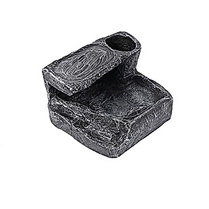 Flushbay Turtle Basking Platform Tortoise Resting Rock Climbing Rock Resin Aquarium Landscape Rock Decoration Reptile Habitat Ornament for Turtle, Newt, Frog, Lizard, Bearded Dragons