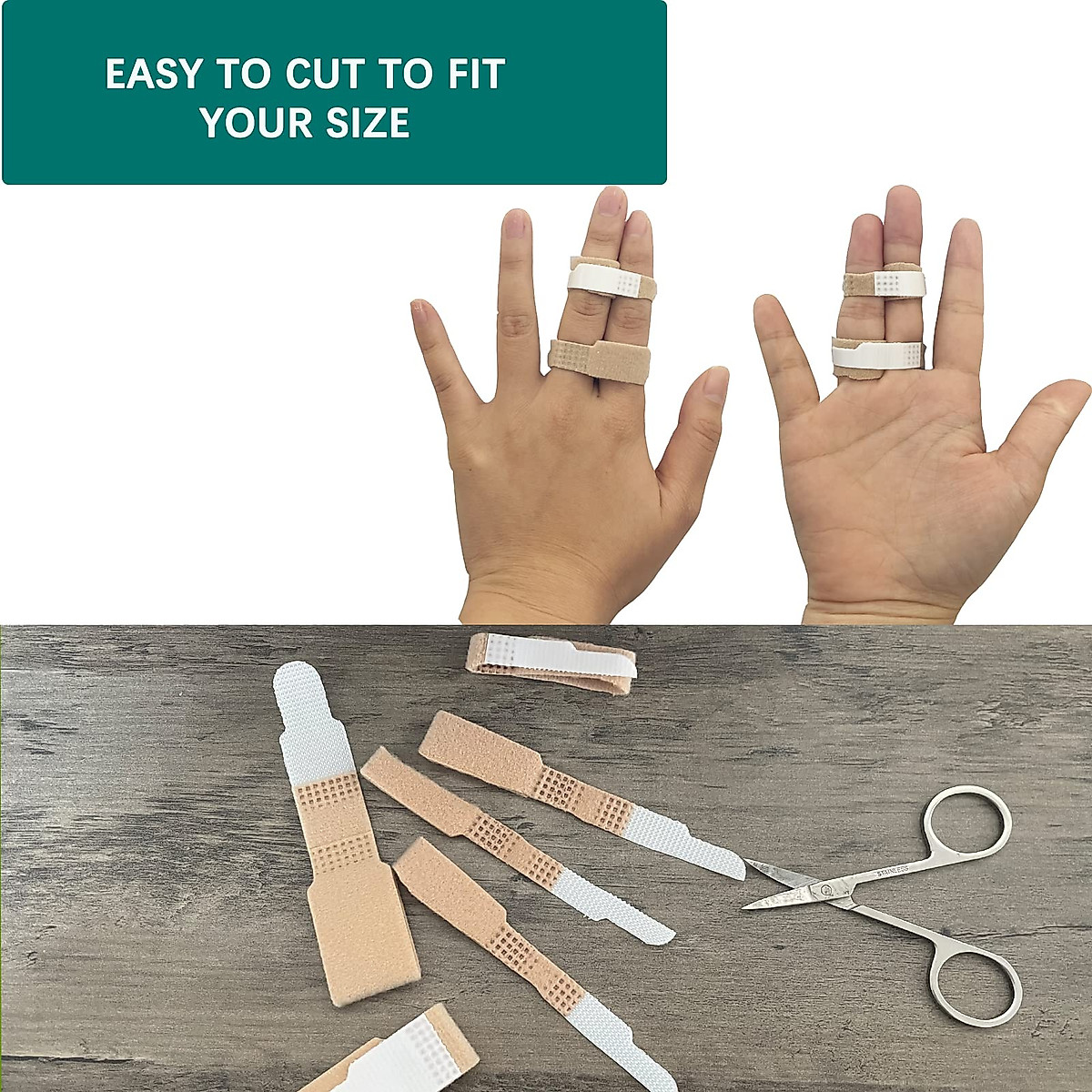 10 Pcs Finger Buddy Wraps, Finger Loops Tapes for Broken for Broken, Jammed, Swollen Finger or Dislocated Joint, Splints Brace for Pinky Ring Middle Index Trigger Finger, Toe Strap Bandage