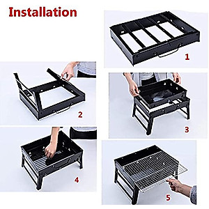 Portable Folding Charcoal Barbecue Grill Outdoor BBQ Utensil Stainless Steel BBQ for Garden Picnic Terrace Camping Travel,S