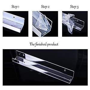 Coward 6 Piece Acrylic Nail Polish Organizer Rack Wall Mounted, Essential oil Display Stand, Alcohol ink Paint Storage Holder, displays 90 Bottles