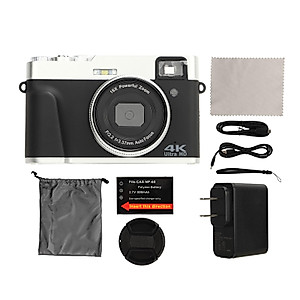Compact Camera, 3.5 Inch ABS and Aluminum Alloy HD IPS Screen 4K Digital Camera for Travel