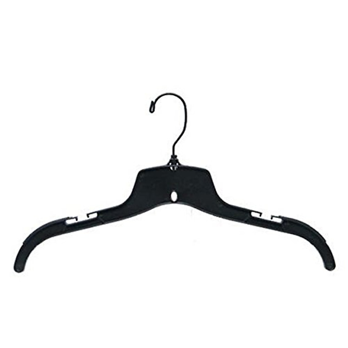 NAHANCO 25500BHMG Plastic Shirt/Dress Hanger with Black Swivel Hook and Molded Non-Slip Shoulders, Heavy Weight, 17", Black (Pack of 100)