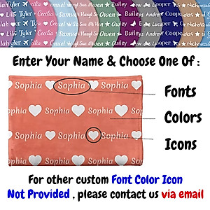 Personalized Name Blanket for Teens, Custom Name Blanket for Boys Girls, Super Soft Personalized Gifts Name Throw Blanket for Birthday Memorial Day Valentines Day Customized Gift Travel 50x60In