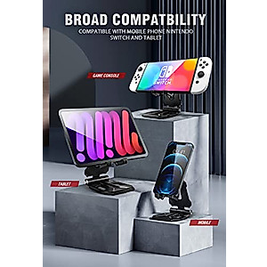 Heavy Duty Phone Stand for Desk Folds Flat Fits In Pocket-Black