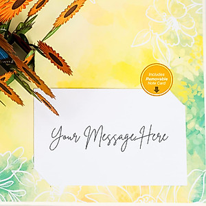 Paper Love Pop Up Cards 2 Pack - Includes 1 Heart Tree and 1 Sunflower, For All Occasions, Mother Day, Birthday, Just Because- Includes Envelope and Note Tag