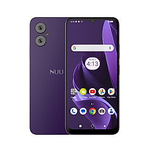 NUU A15 Cell Phone 4GB + 128GB, Unlocked for Mint, Metro, T-Mobile, Qlink and More, Perfect for Teenagers, Dual SIM 4G, Octa-Core Helio G36 2.2GHz 6.5" HD+, Android 13, Purple, US Warranty