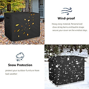 Bitubi 48 Inch Outdoor Prep Table Cover with Split Zipper, Waterproof Stainless Steel Grill Cart Cover for Patio Table - 48''L x 30''W x 35''H (Black)