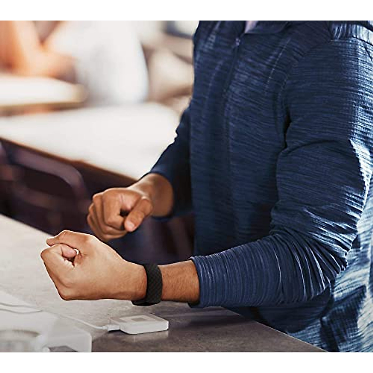 Fitbit Charge 4 Advanced Fitness Tracker W/ Built-in GPS, Fitbit Pay, 24/7 Heart Rate Tracking, Sleep Score, 7 Days Battery - US Model (Black & Blue S/L Bands Included) Storm Blue (Renewed)