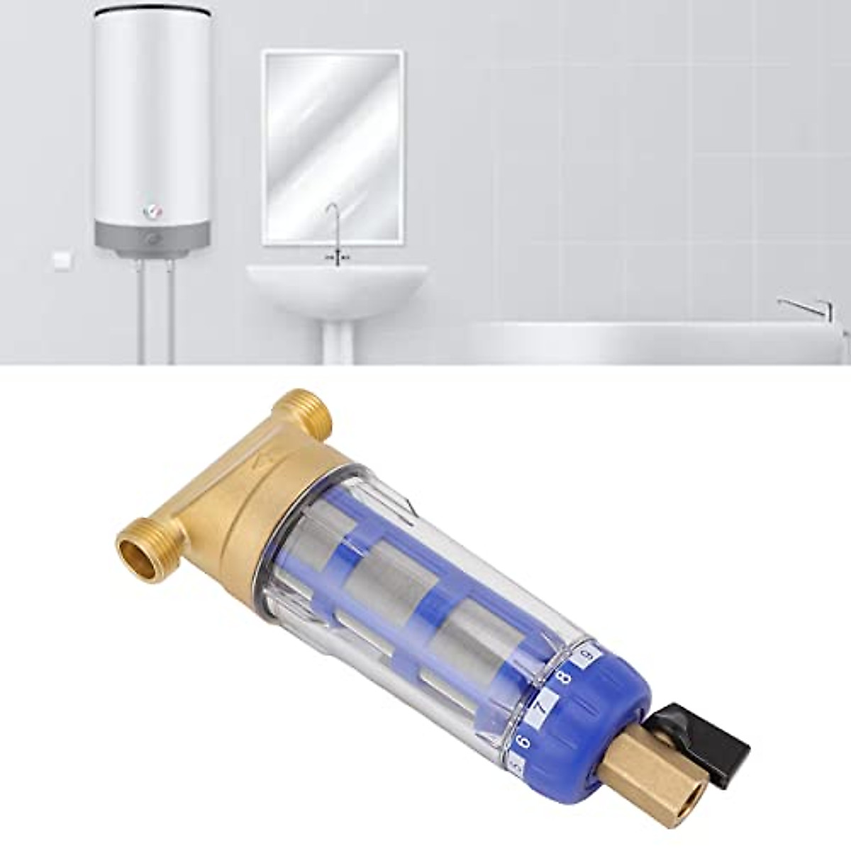 Cyclonic Sedimentation Water Filter, Water Filter G1/2in Robust Pure Copper for Washer