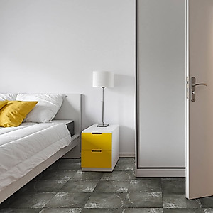 48 Pieces Vinyl Flooring Peel and Stick Floor Tile Stick on Floor Tile Self Adhesive Waterproof Bathroom 12 x 12 Inch for Bathroom Kitchen Bedroom Living Room(Gray Marble)