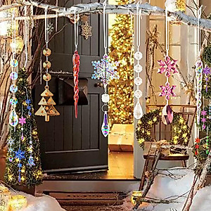 Lanpn 26PCS Christmas Ornaments Crystal Christmas Tree Decoration, Hanging Clear Acrylic Snowflake Icicle Drop Pendants for Xmas Winter Outdoor Indoor Party Decoration Transparent