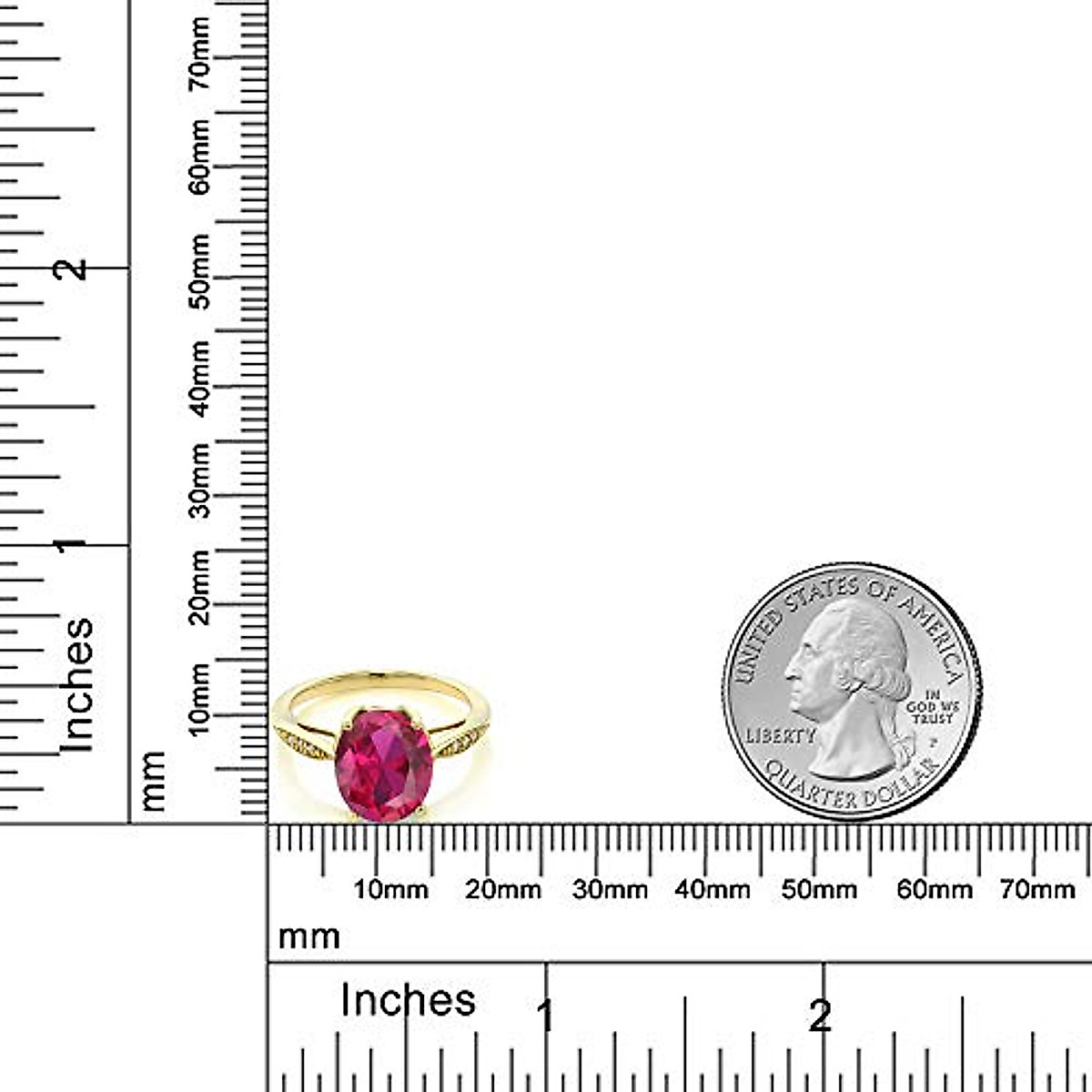 Gem Stone King 14K Yellow Gold 10X8MM Oval Gemstone Birthstone and White Diamond Engagement Ring | Wedding Anniversary Promise Gold Ring For Women | Size 5,6,7,8,9