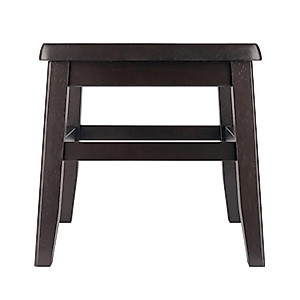 Winsome Kaya 2-Piece Conductor Stool Set, 12H in, Solid Wood, Coffee Finish