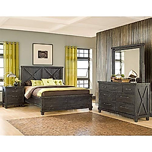 BOWERY HILL Modern Styled Queen Wood Panel Bed in Espresso Finish
