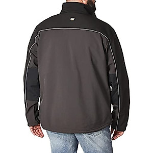 Caterpillar Men's Big Soft Shell Jacket (Regular and Big & Tall Sizes), Graphite/Black, 2X Tall