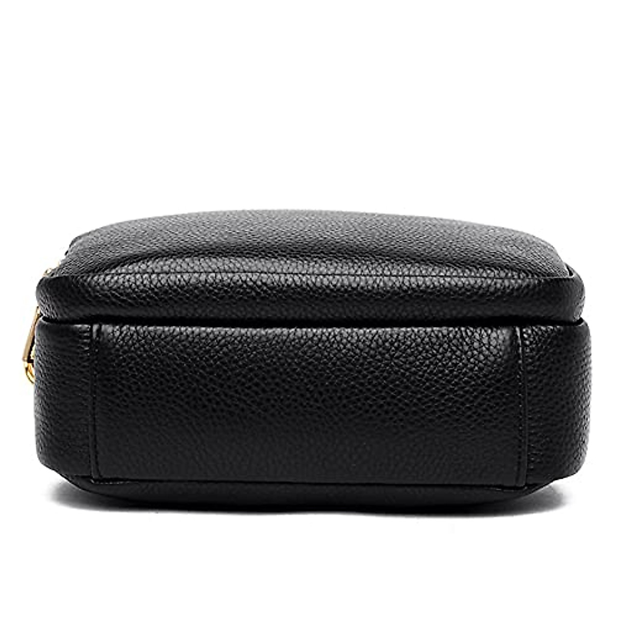 ROUROU Genuine Leather Shoulder Bag Multi Zip Pocket Crossbody Bag Retro Handbag Fashion Tote Bag Purse