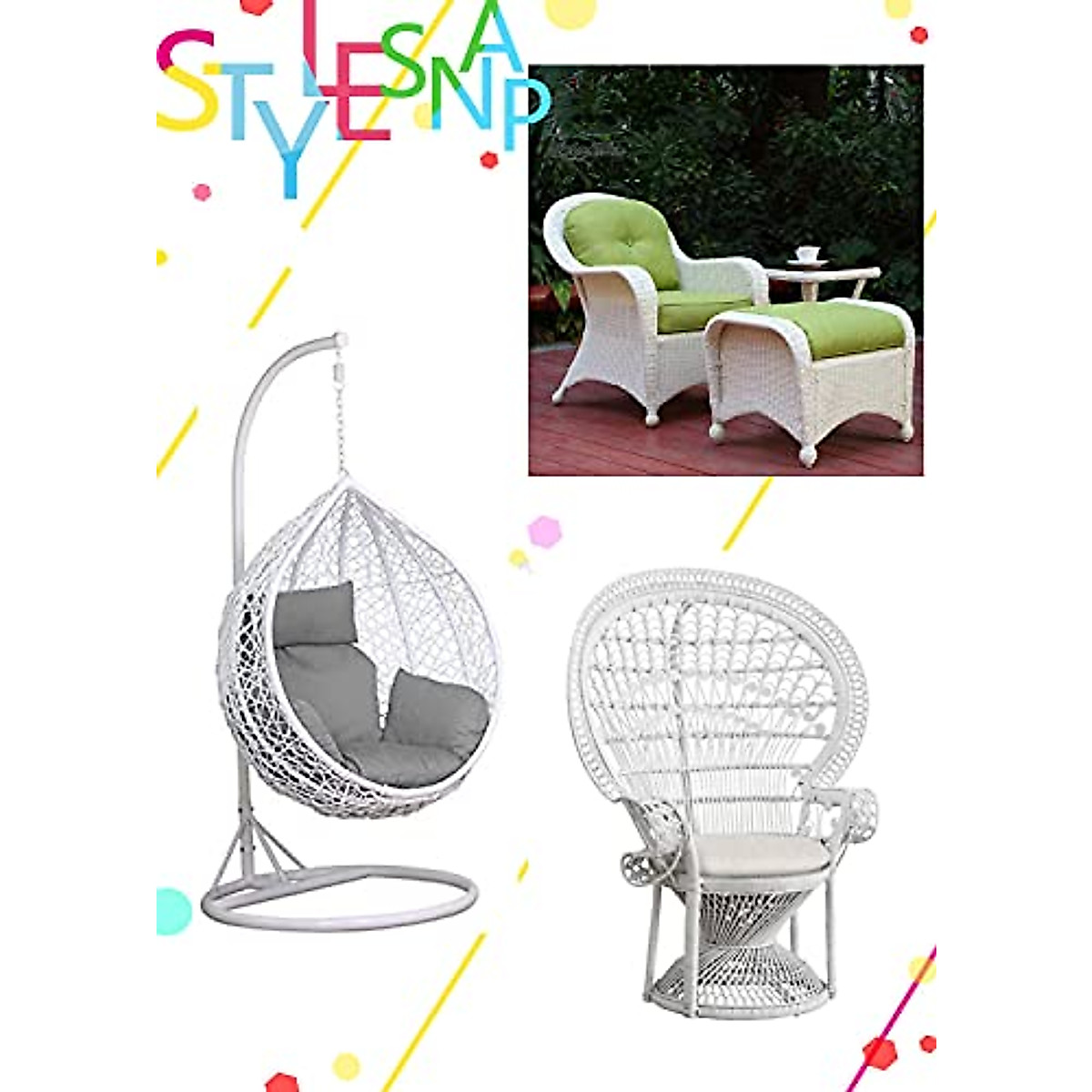 Wicker Repair Kit ,Round Synthetic Rattan Fix Kit Vinyl Plastic Waterproof Flat Brown Woven Rattan Ribbon for Garden Patio Furniture and Rattan Chair Sofa Couch Basket Replacement-0.55LB(Round-White)1