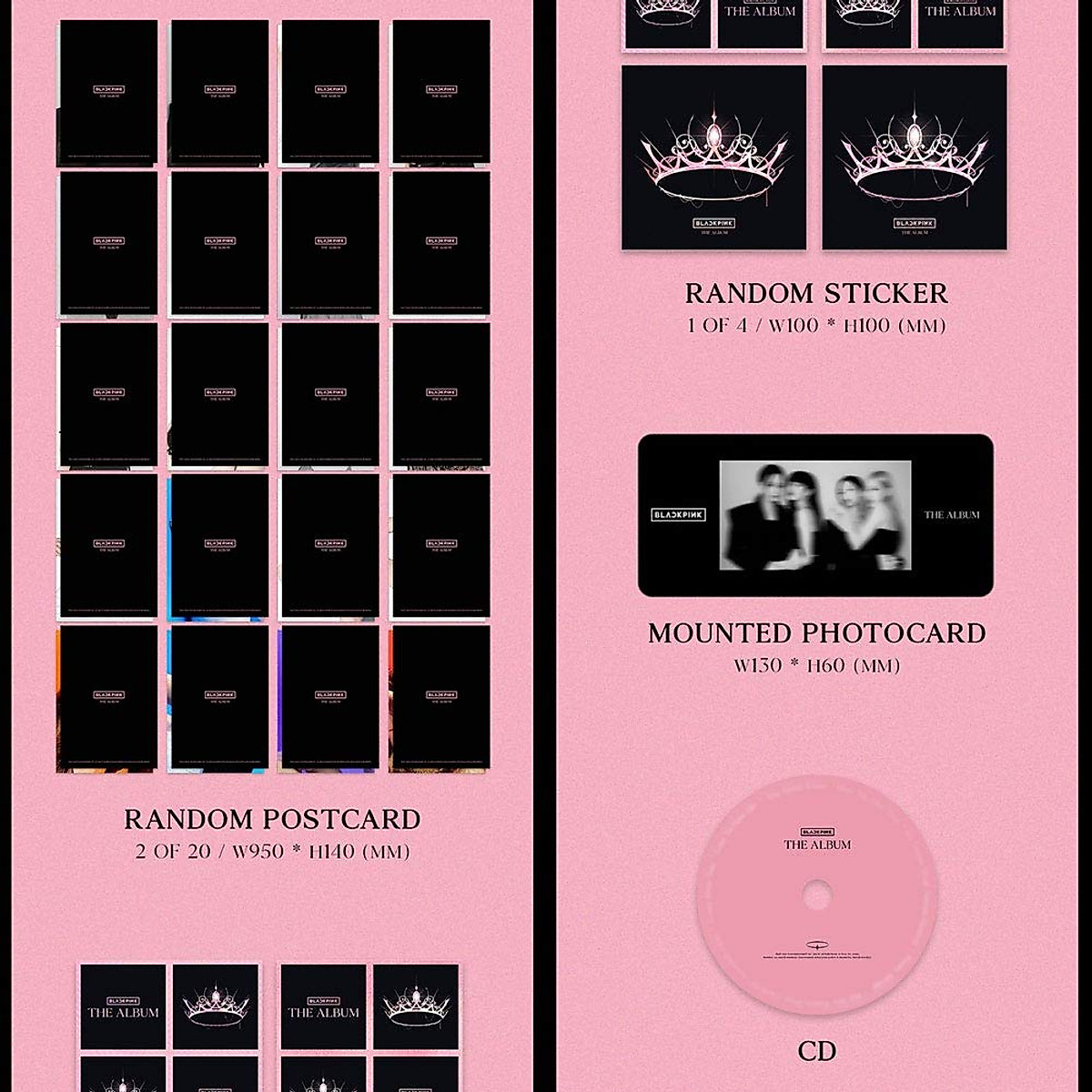 Blackpink 1st Full Album The Album Set (Version 1,2,3,4) (Incl. Blackpink Mobile Grip Holder, Blackpink Transparent Photocard Set)